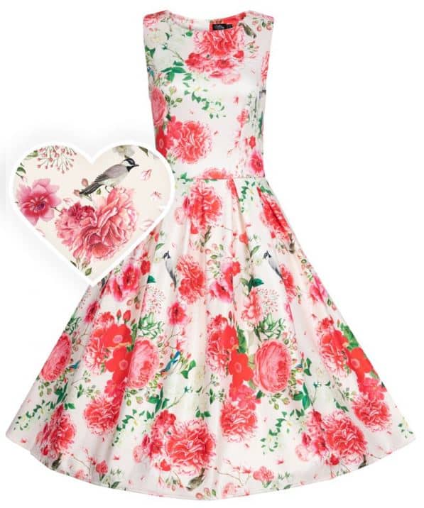 Dolly and Dotty Kleid Annie white red floral — Rockabilly Fashion ...