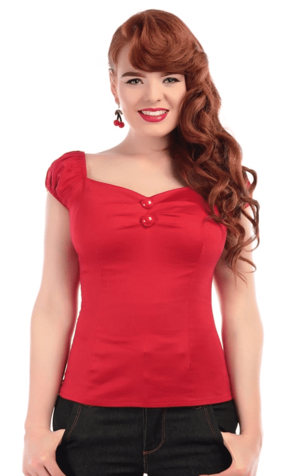 Collectif Top Dolores rot — Rockabilly Fashion Gheena GmbH