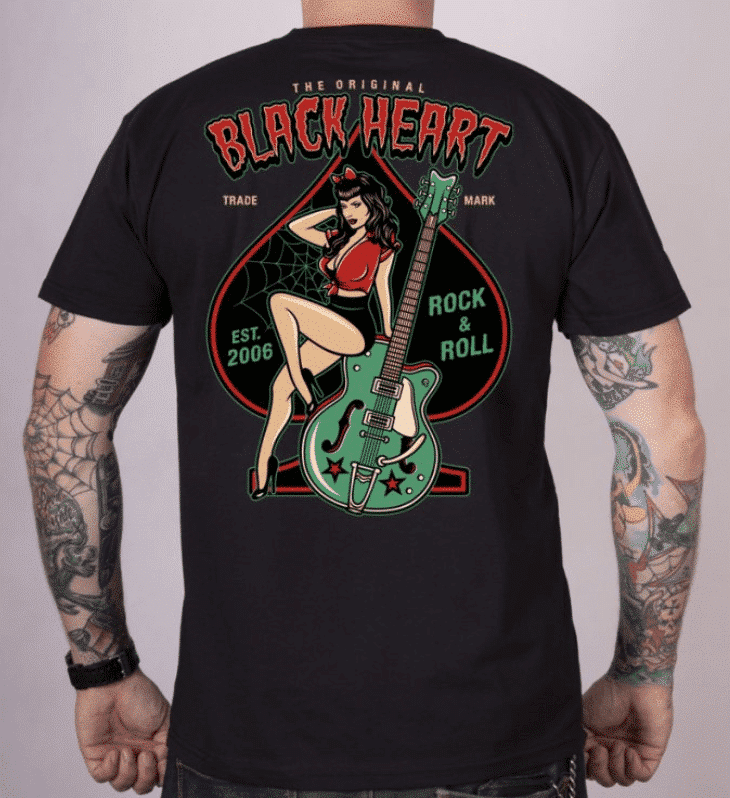 Black Heart T-Shirt EMA — Rockabilly Fashion Gheena GmbH